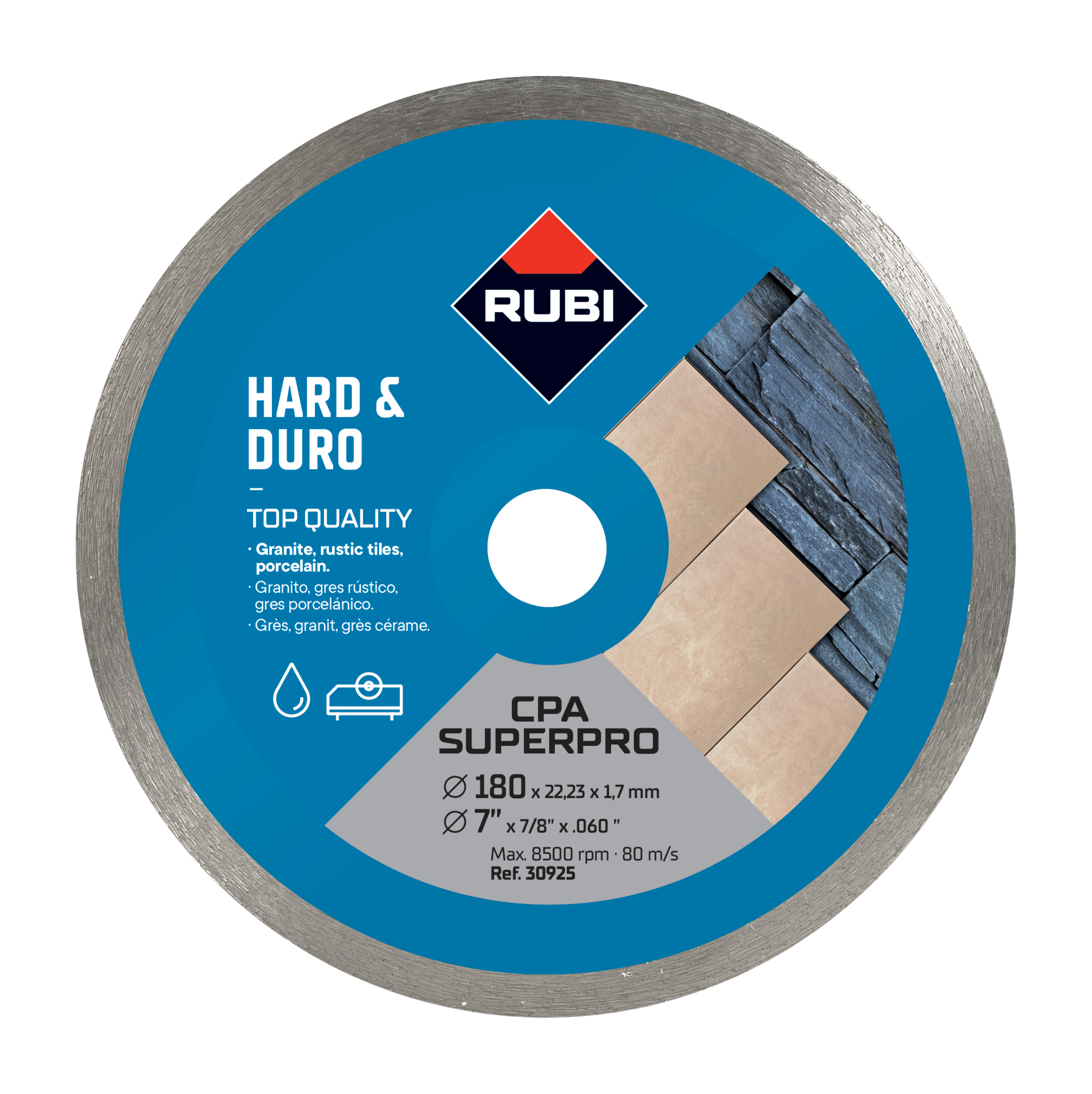 Disco Diamante General Material Duro Continuo - Rubi CPA 180 Superpro ...