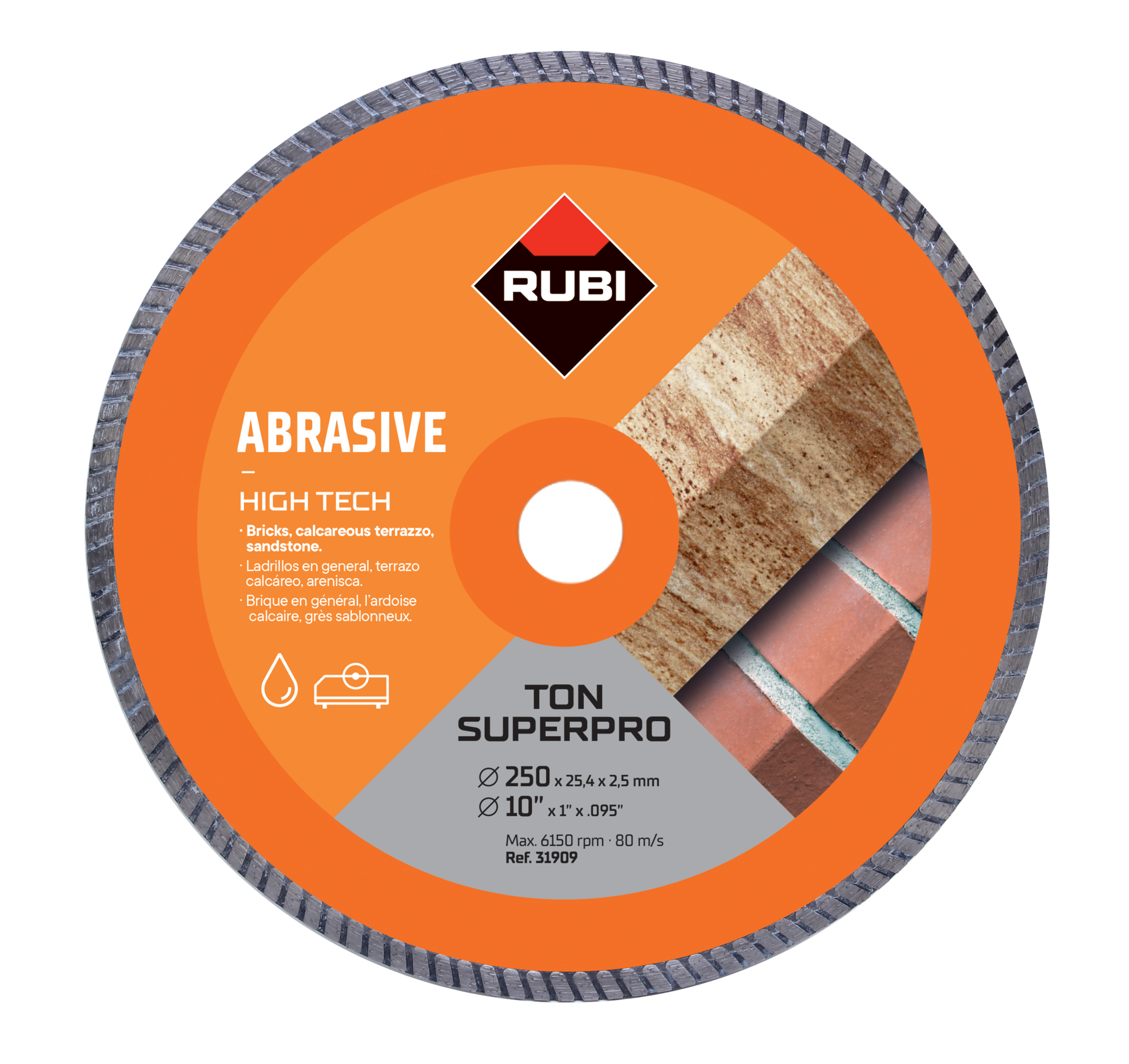 Disco Diamante Material Abrasivo turbo - Rubi Ton 250mm Superpro – ELMEC