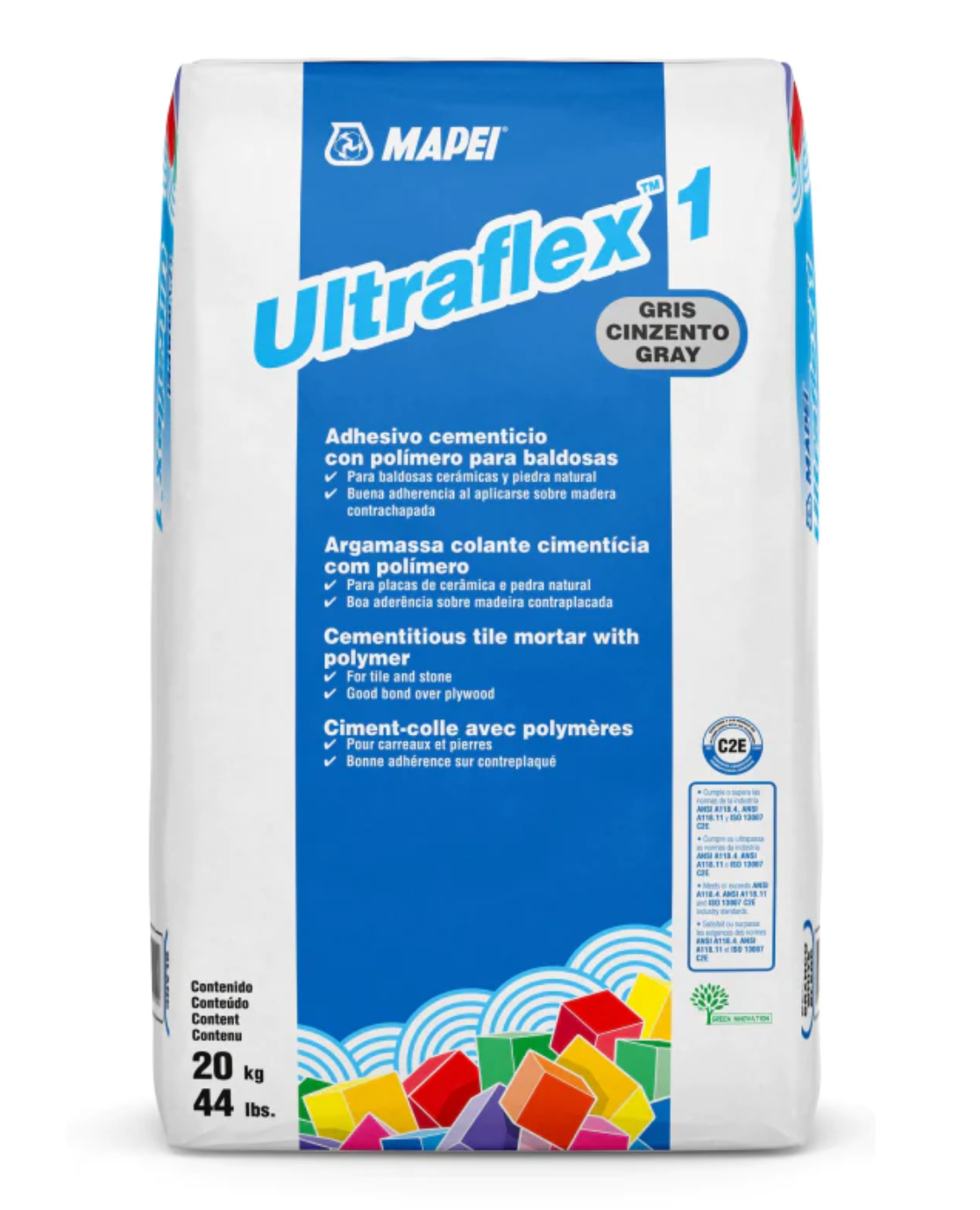 Mortero Con Polimero Gris - Mapei Ultraflex 1 20Kg – ELMEC